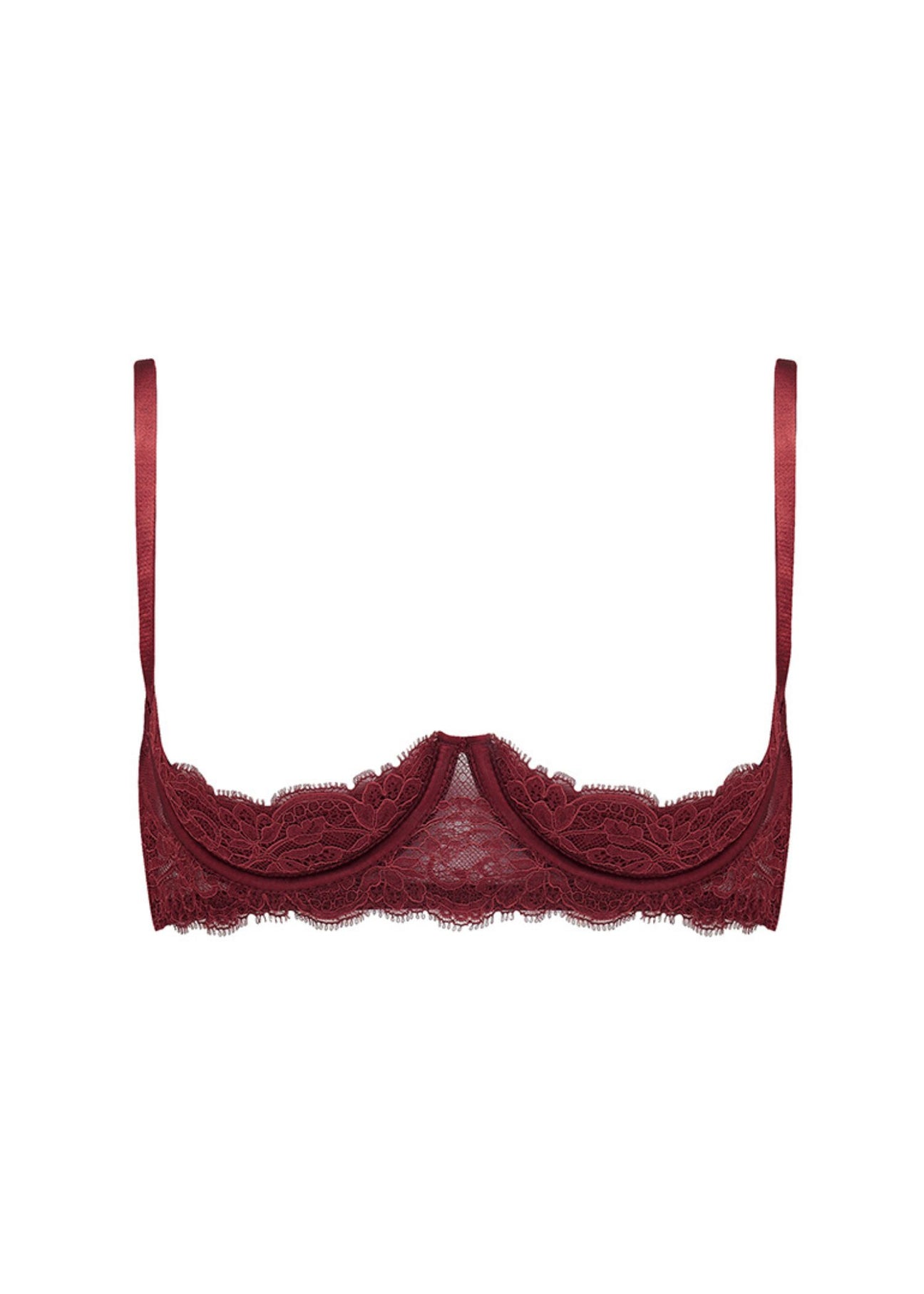 Coco De Mer Seraphine Quarter Cup Bra Mahogany Avec Amour Lingerie