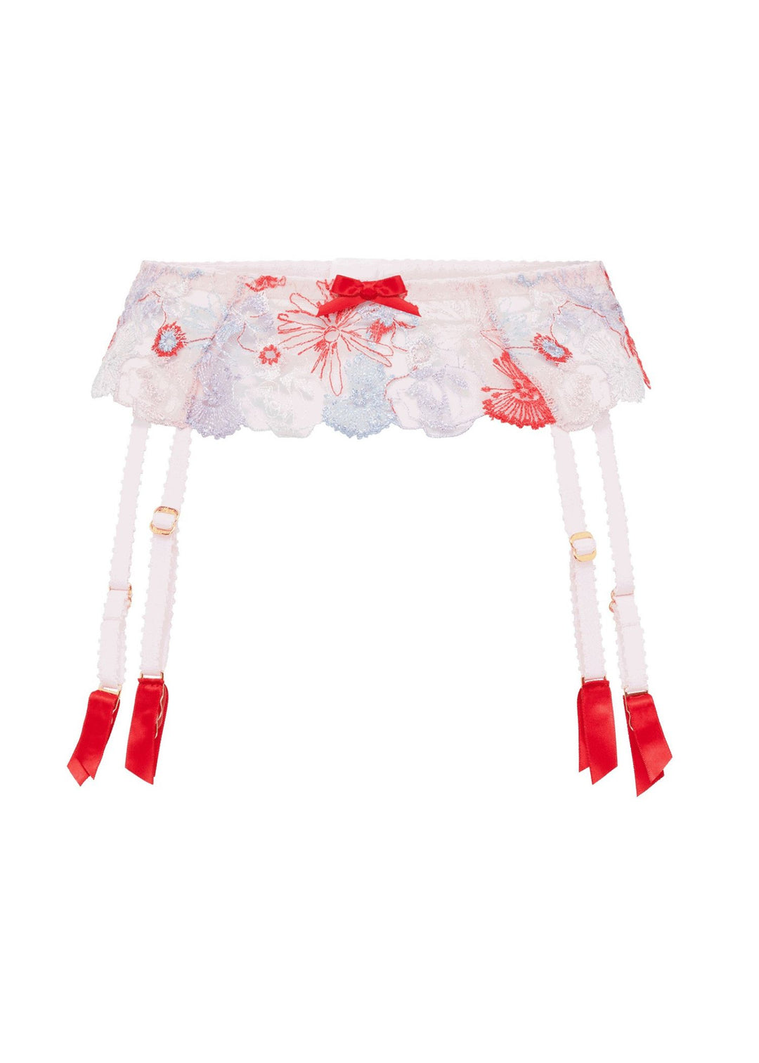Agent Provocateur Zuri Suspender (Red / Blue) | Avec Amour Lingerie