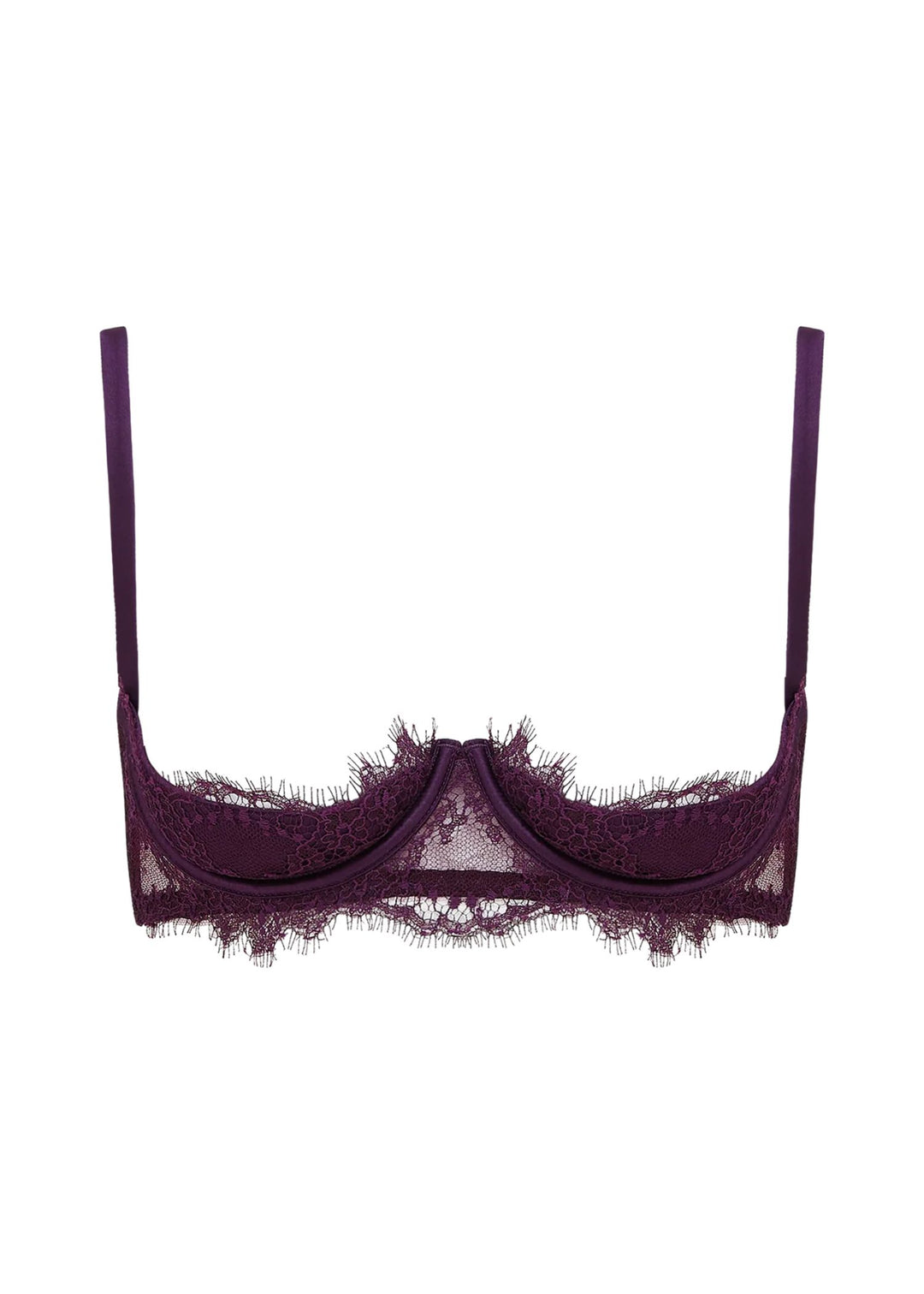 Coco de Mer Lunaria Quarter Cup Bra (Amethyst) | Avec Amour Lingerie