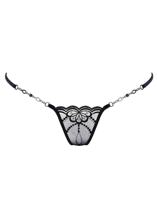 Lucky Cheeks Butterfly in Black Luxury Mini G-String - Sexy G-String ...