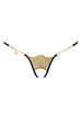 Lucky Cheeks Queen of Love Black Open G-String | Avec Amour Lingerie